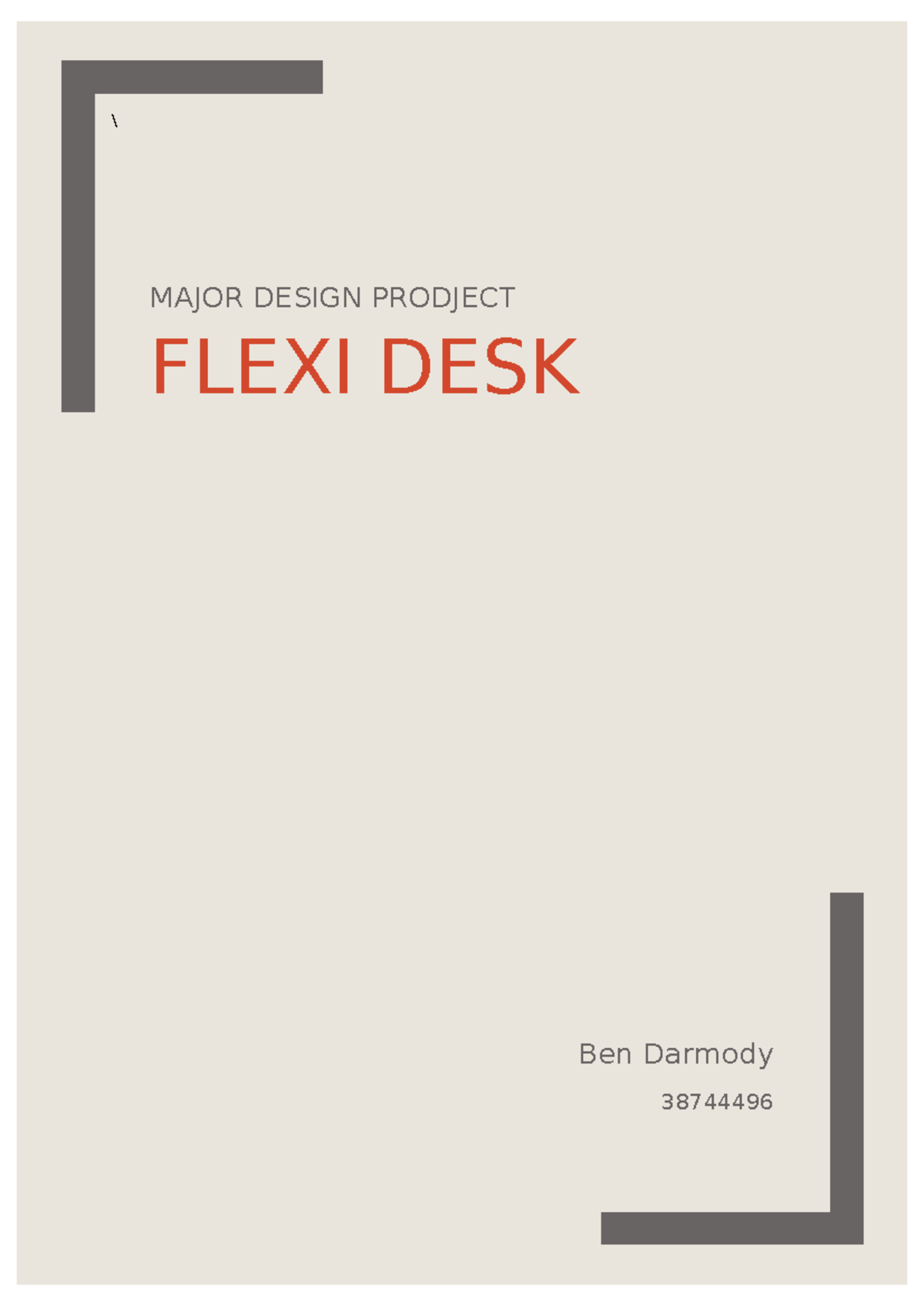 Major Design Project Portfolio: Flexi Desk Concepts and Features - Studocu