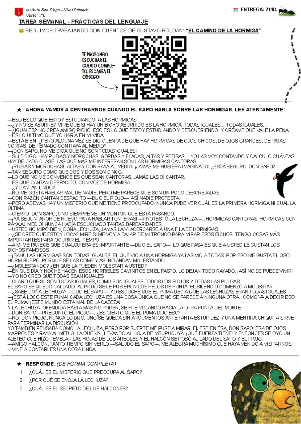 Tarea Semanal - Prácticas del Lenguaje - 3ºB - Instituto San Diego ...
