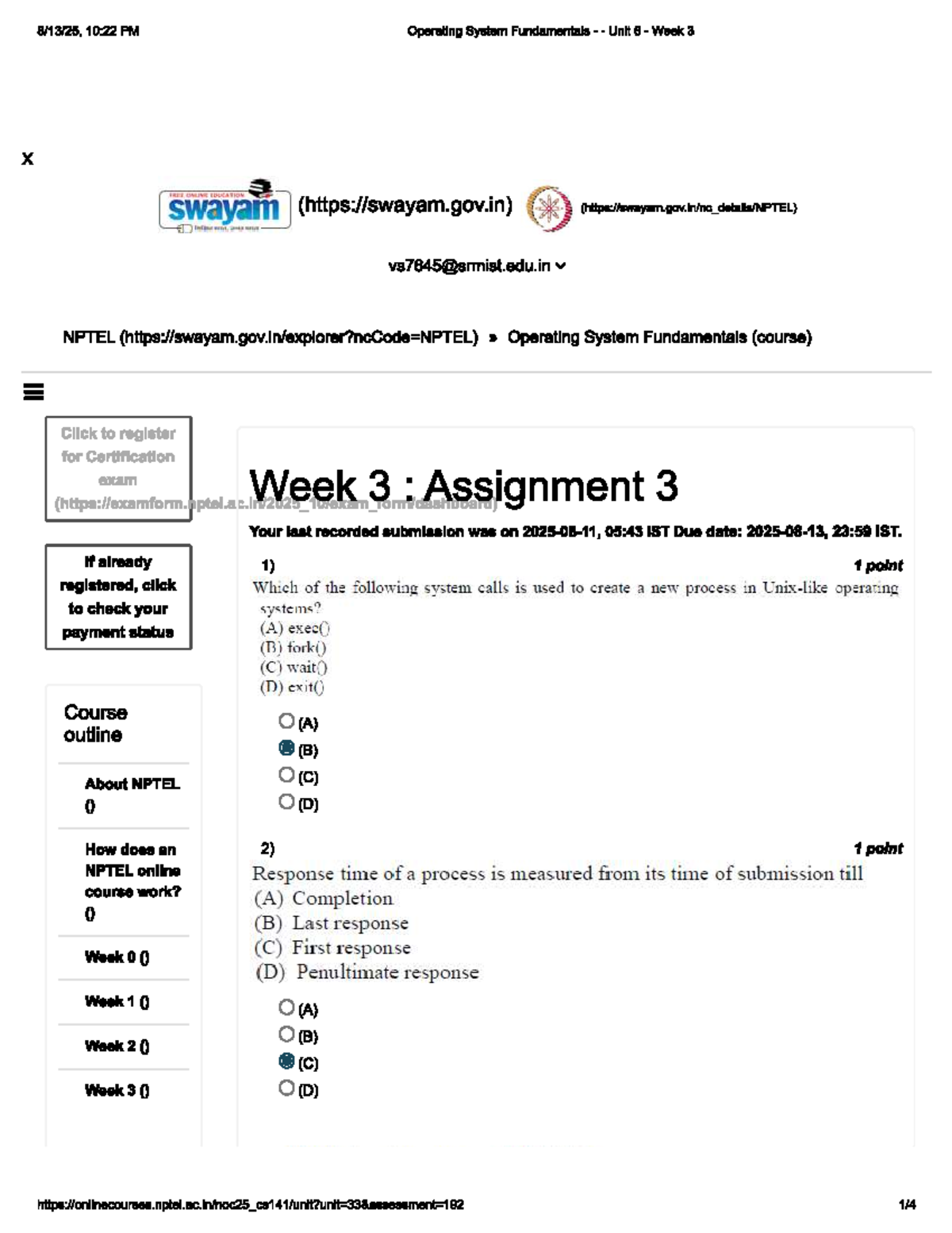 OS 10:22 PM Unit 6 Week 3 Lecture Notes and Assignment 3 - Studocu