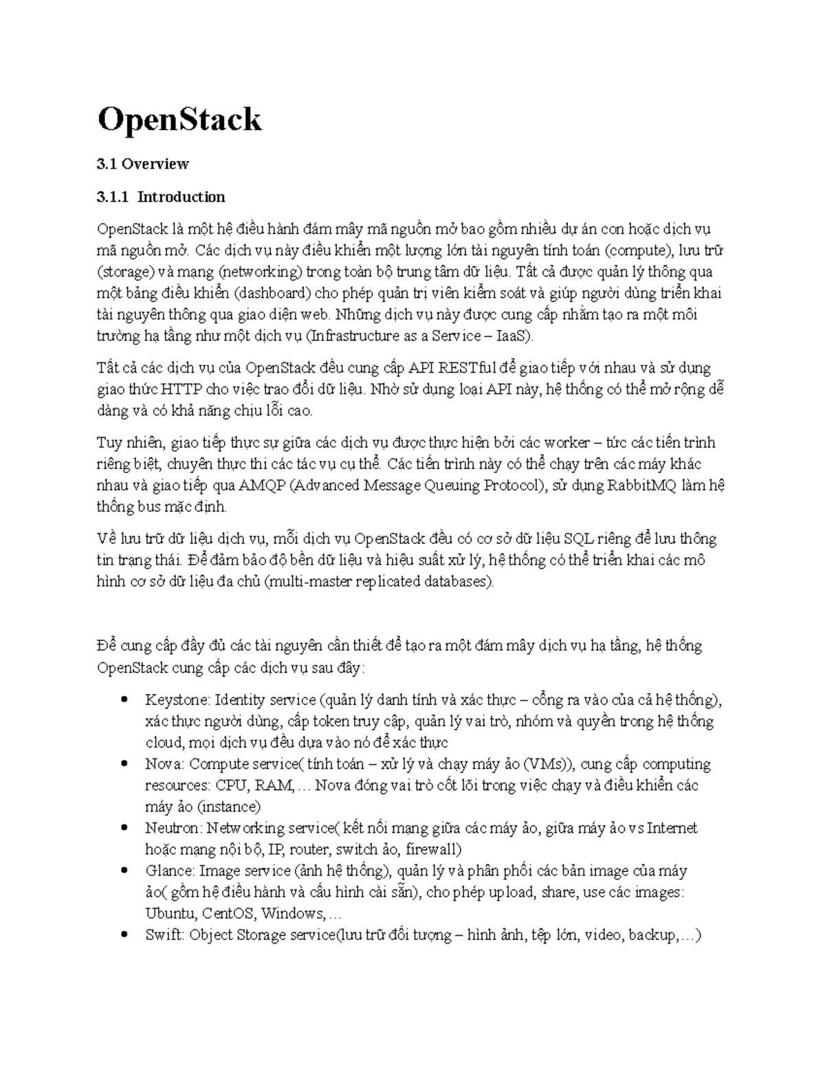 Tìm hiểu OpenStack 3.1: Tổng quan và Giao thức AMQP - Studocu