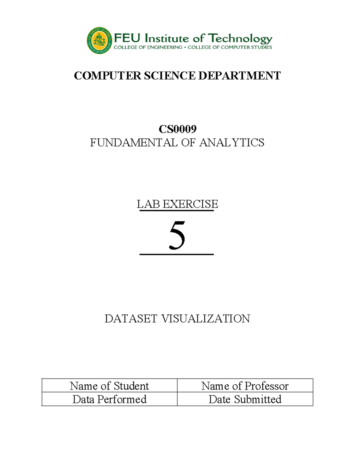 Lab Exercise 5 - lab exec 5 - COMPUTER SCIENCE DEPARTMENT CS ...