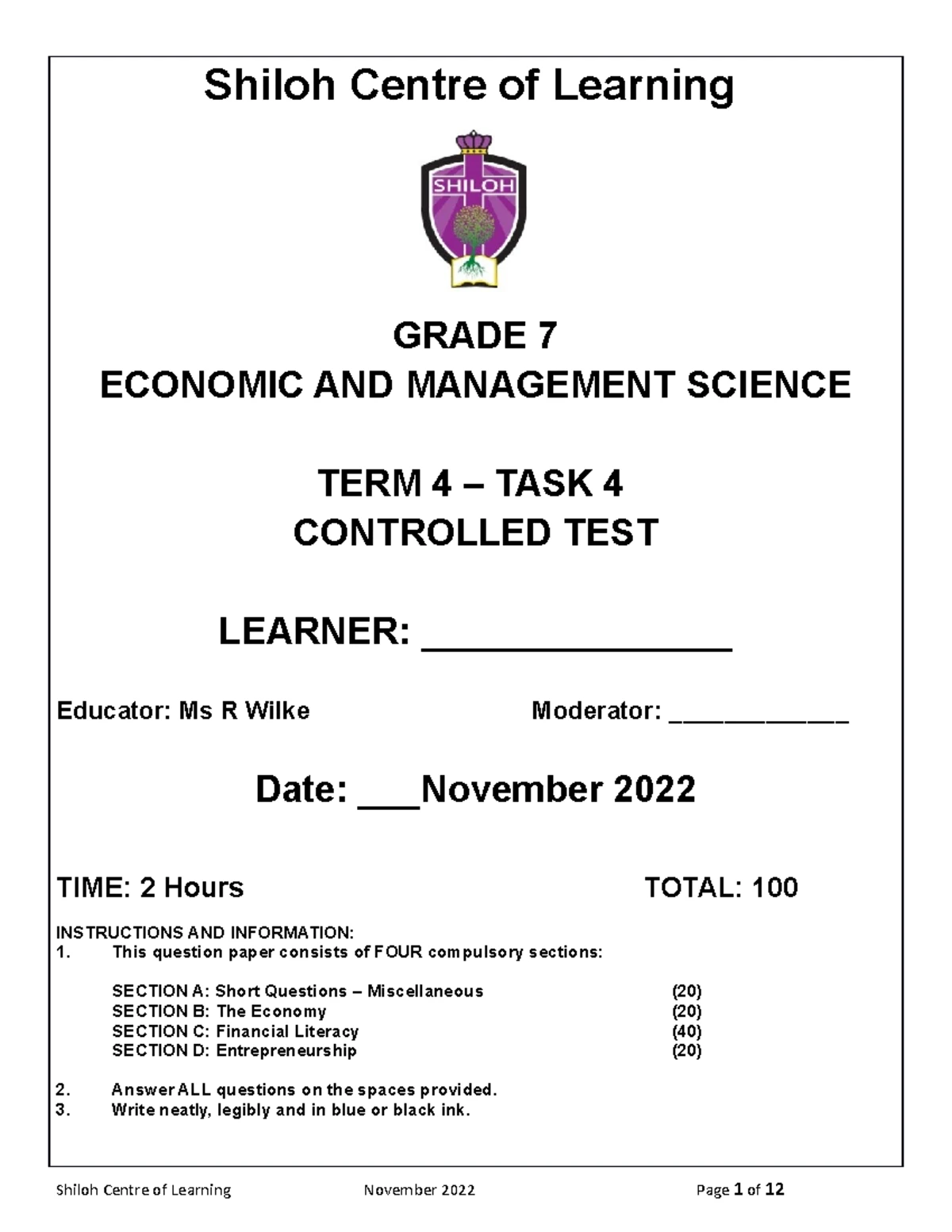 Energy and change Grade 7 - GRADE 7 TERM 3 ENERGY AND CHANGE LEARNER ...