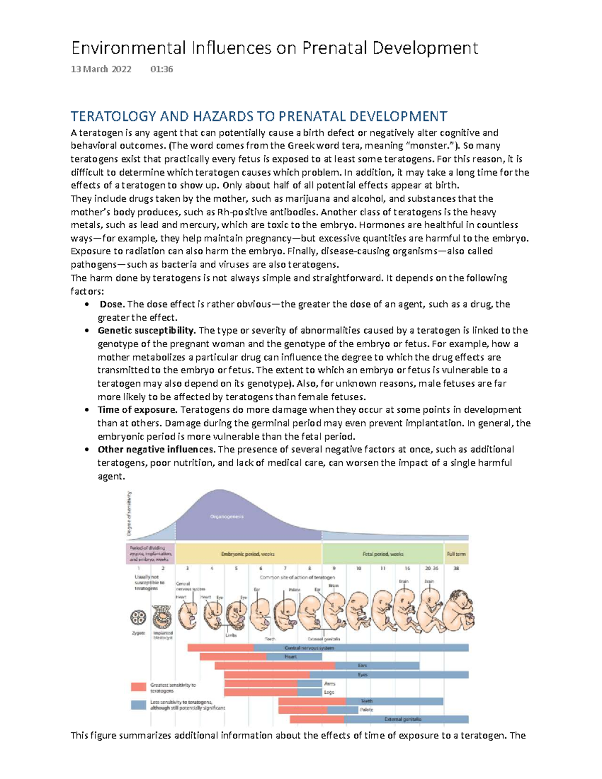 Teratology and Hazards: Environmental Influences on Prenatal ...