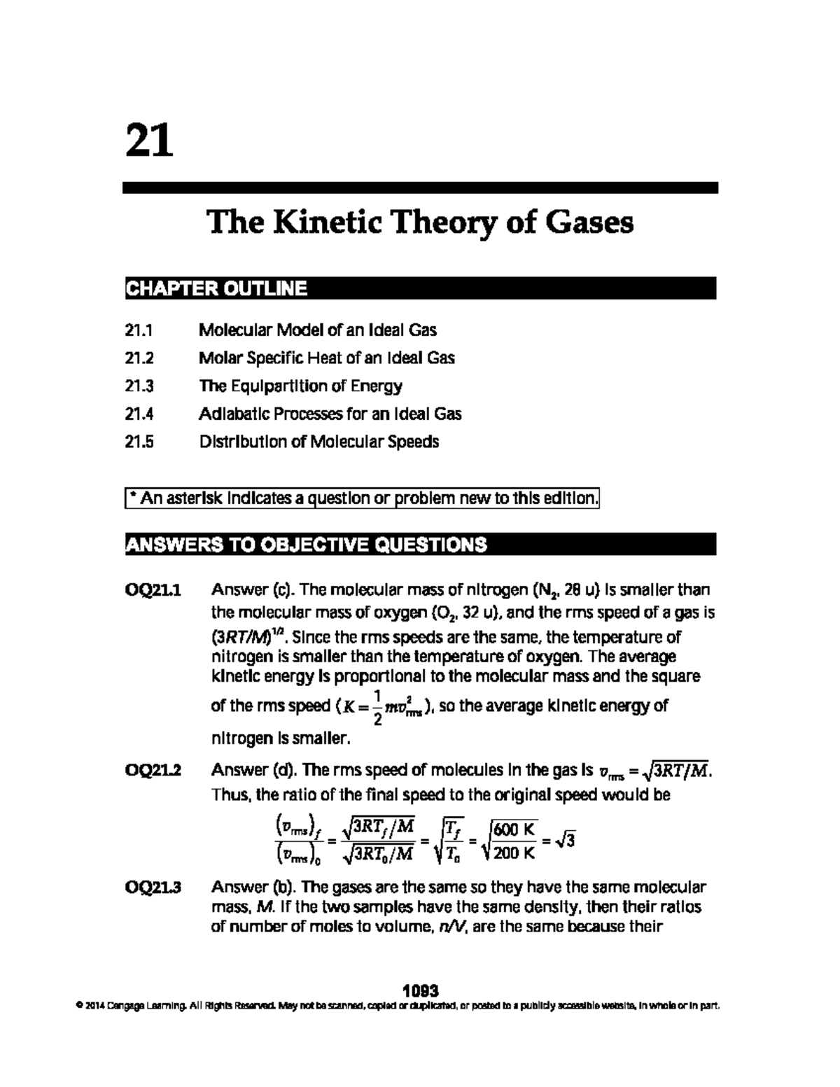 Kinetic Theory of Gases - Chapter 21 (Lý 1) - Studocu