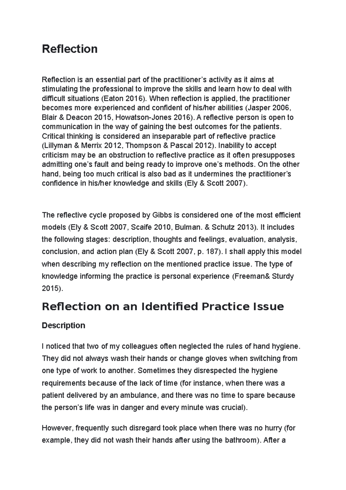 Reflection - mental health - Reflection Reflection is an essential part ...
