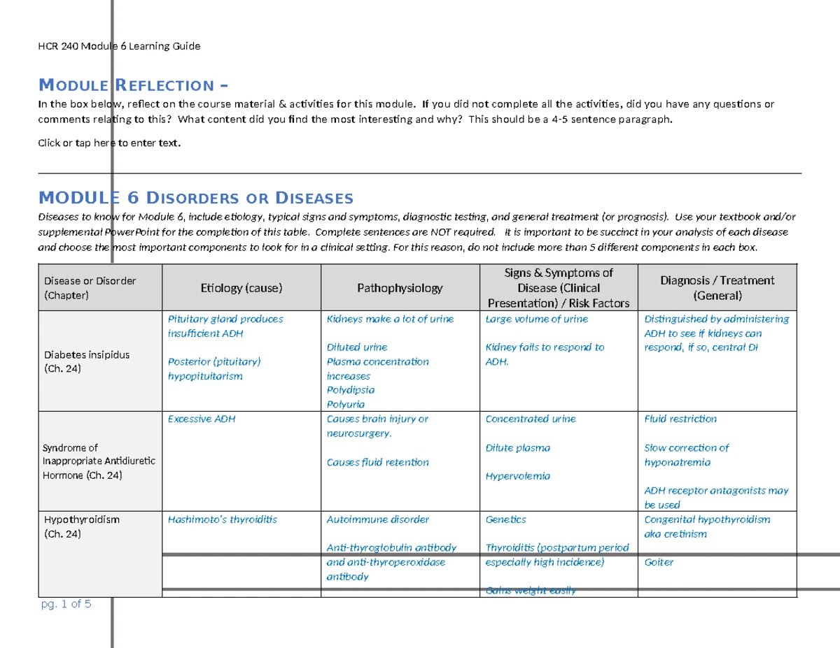 Module 7 worksheet - Name Chapter 8: Microbiological Diseases ...