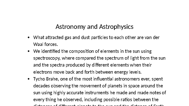Astronomy and Astrophysics: Forces, Laws, and Celestial Mechanics - Studocu