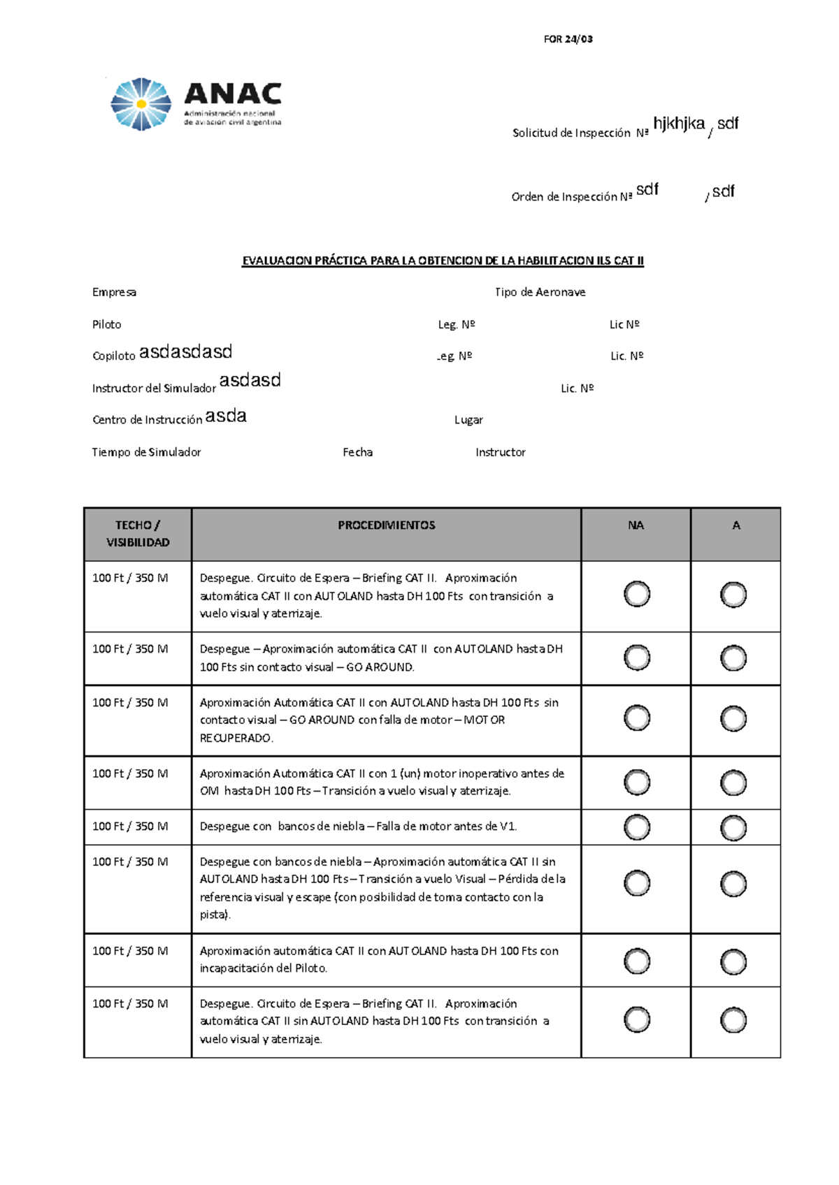 Ils cat ii - sdasdasda asd asd sada da adsd asasd - FOR 24/ Solicitud ...