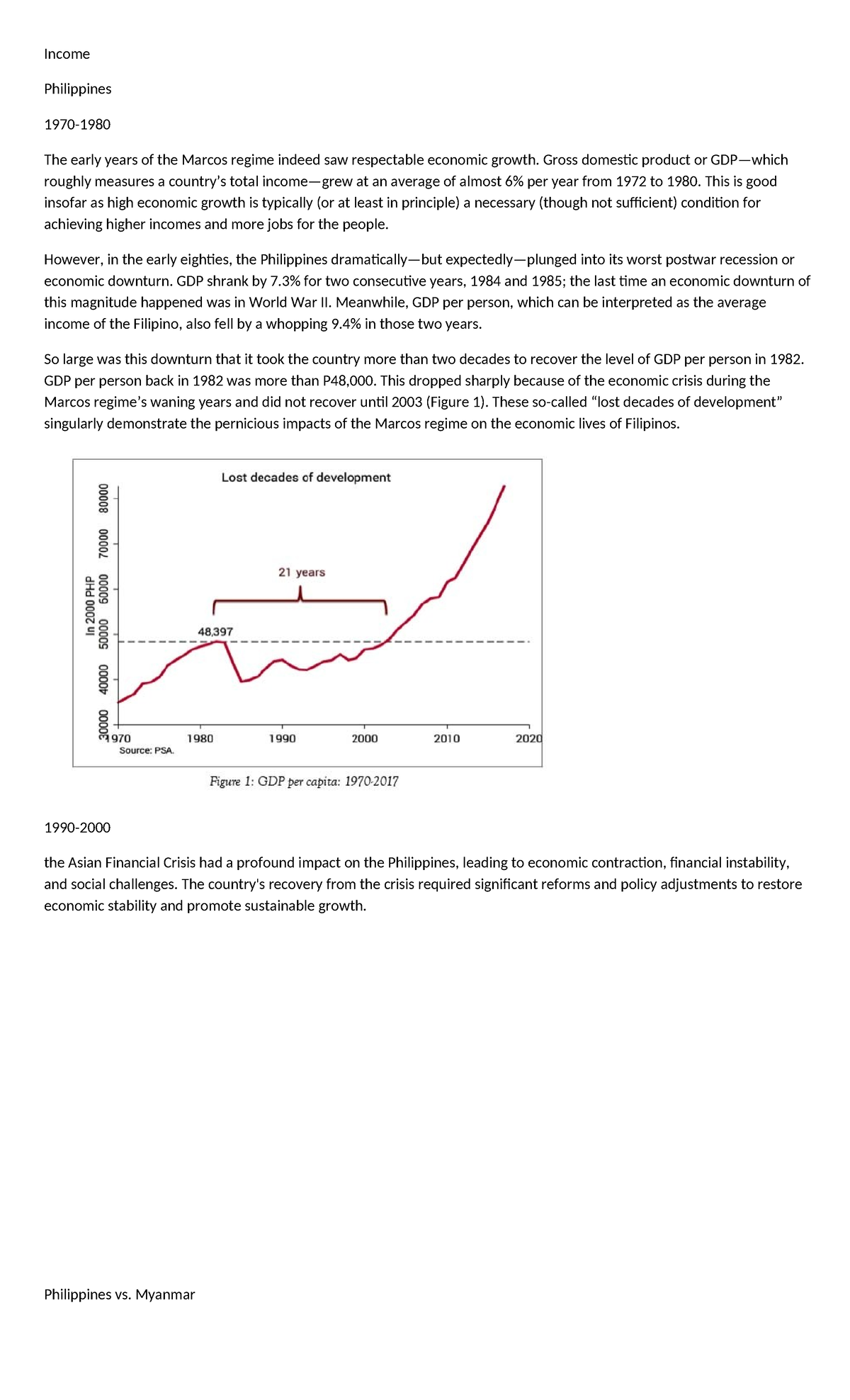 Economic Growth and Income Trends in the Philippines (1970-2016) - Studocu