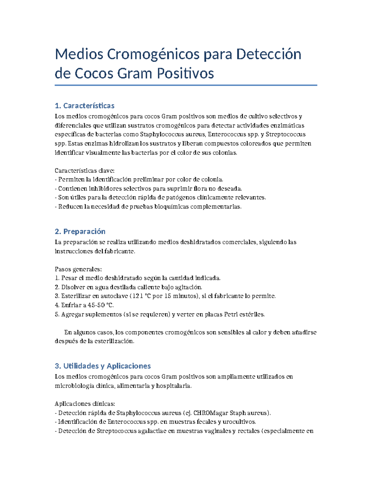 Medios Cromogénicos para Detección de Cocos Gram Positivos ...
