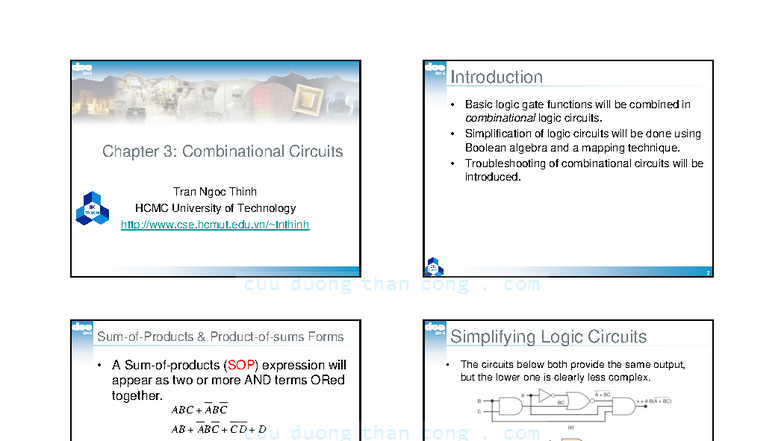 DCE 2016 Combinational Circuits: Logic Design & Simplification - Studocu