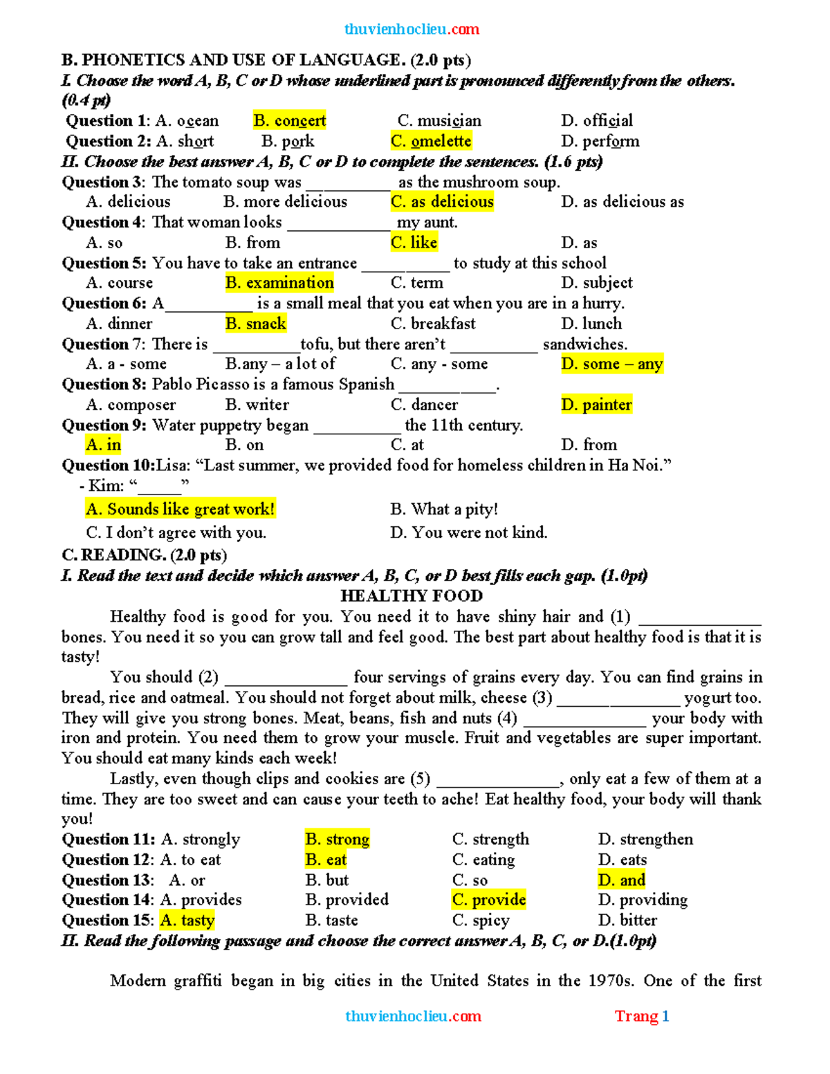 Final Exam: Phonetics and Language Use - Grade 7 (2.0 pts) - Studocu