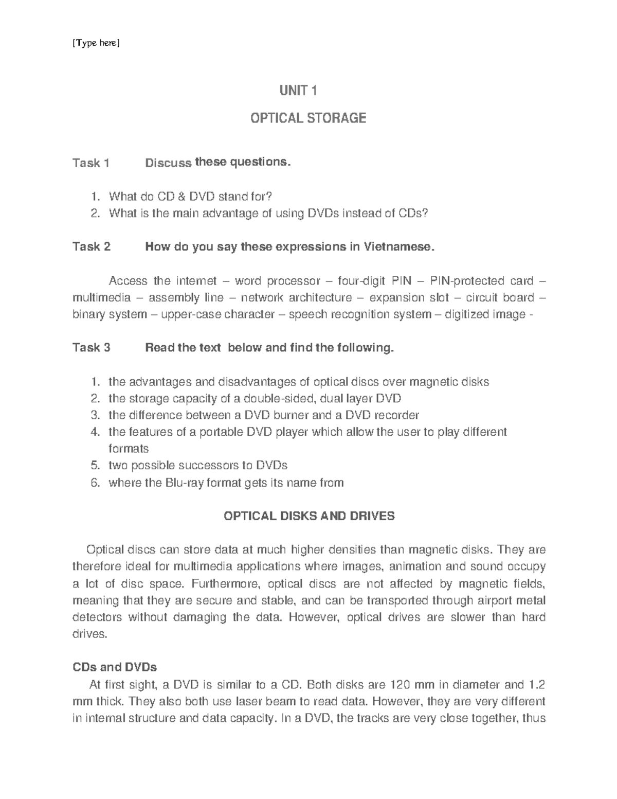 Optical Storage Overview and Flash Memory: IT2 Unit 1-4 Guide - Studocu