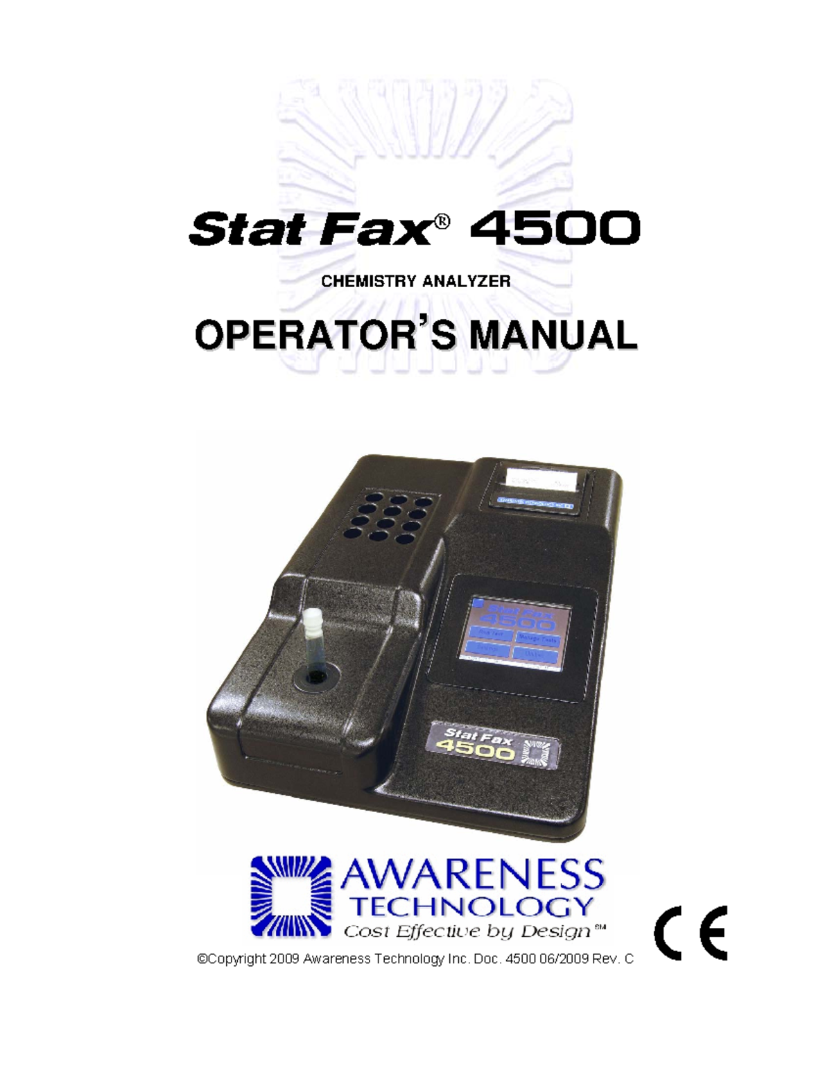 Stat Fax 4500 Chemistry Analyzer User Manual and Troubleshooting Guide ...