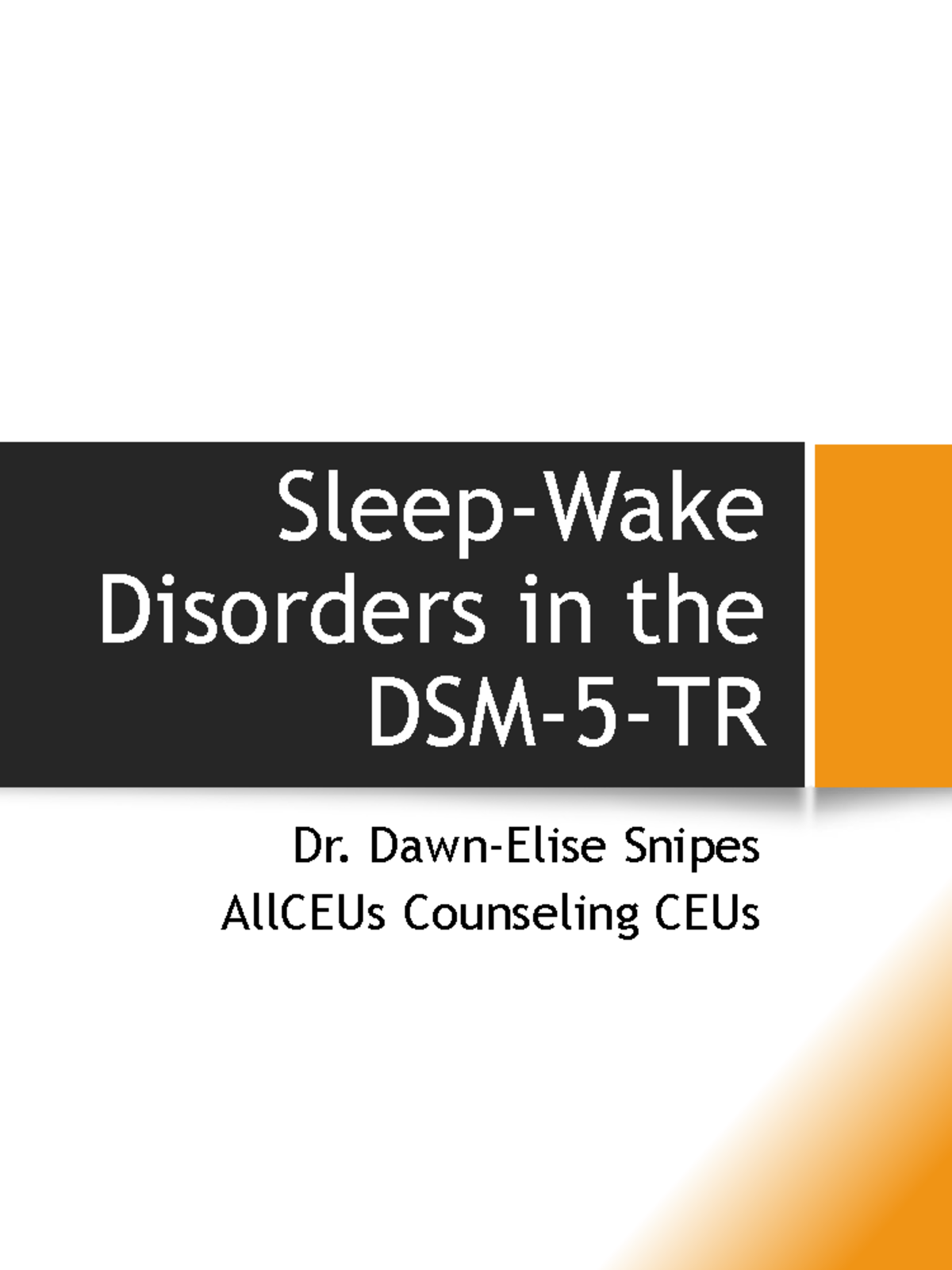 Understanding Sleep-Wake Disorders: Insights from DSM-5-TR - Studocu