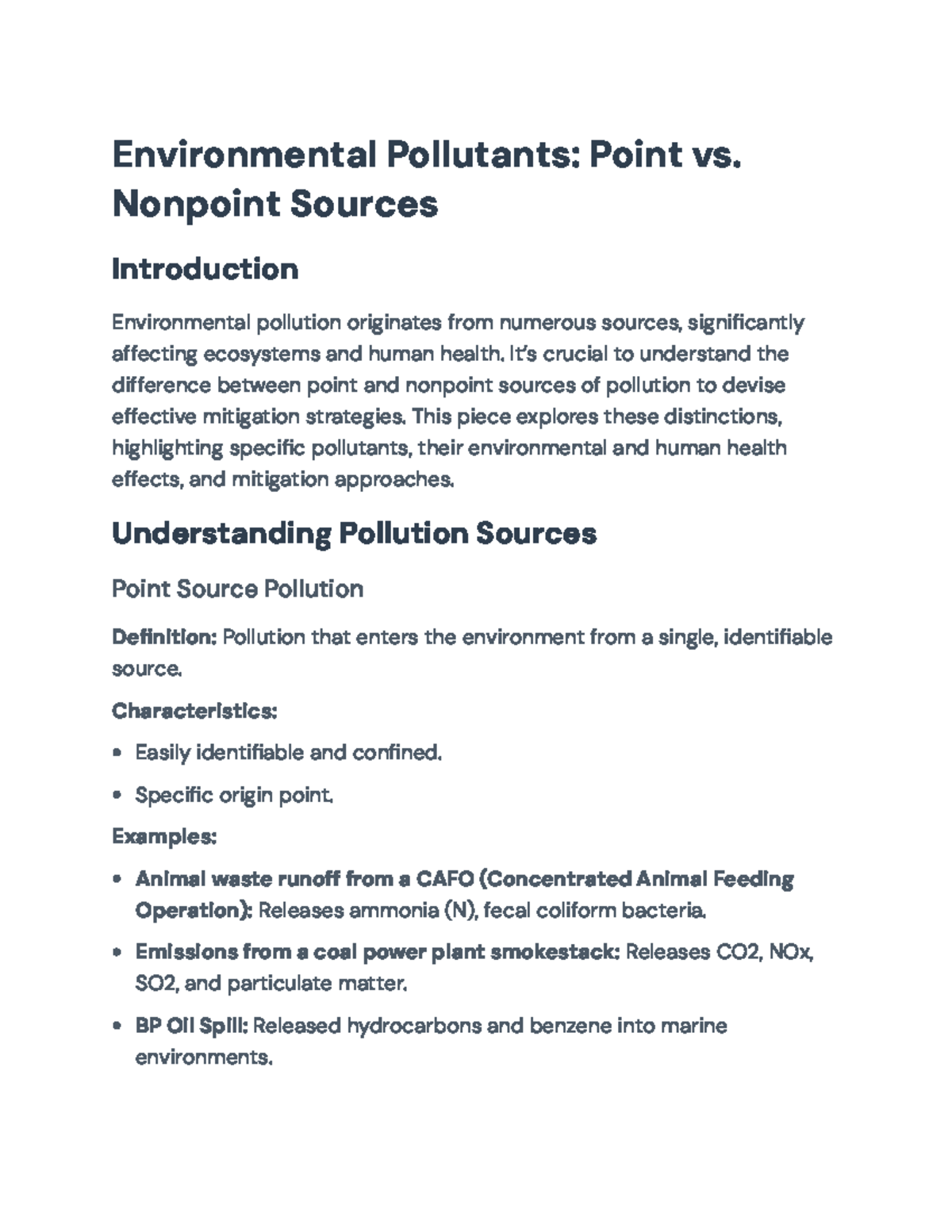Understanding Environmental Pollutants: Point vs. Nonpoint Sources ...