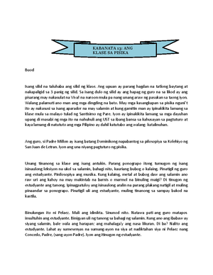 SS5 Aralin 11 (module) - KABANATA XI MGA LIHAM NI DR. JOSE P. RIZAL Matapos maibigay ang mga ...
