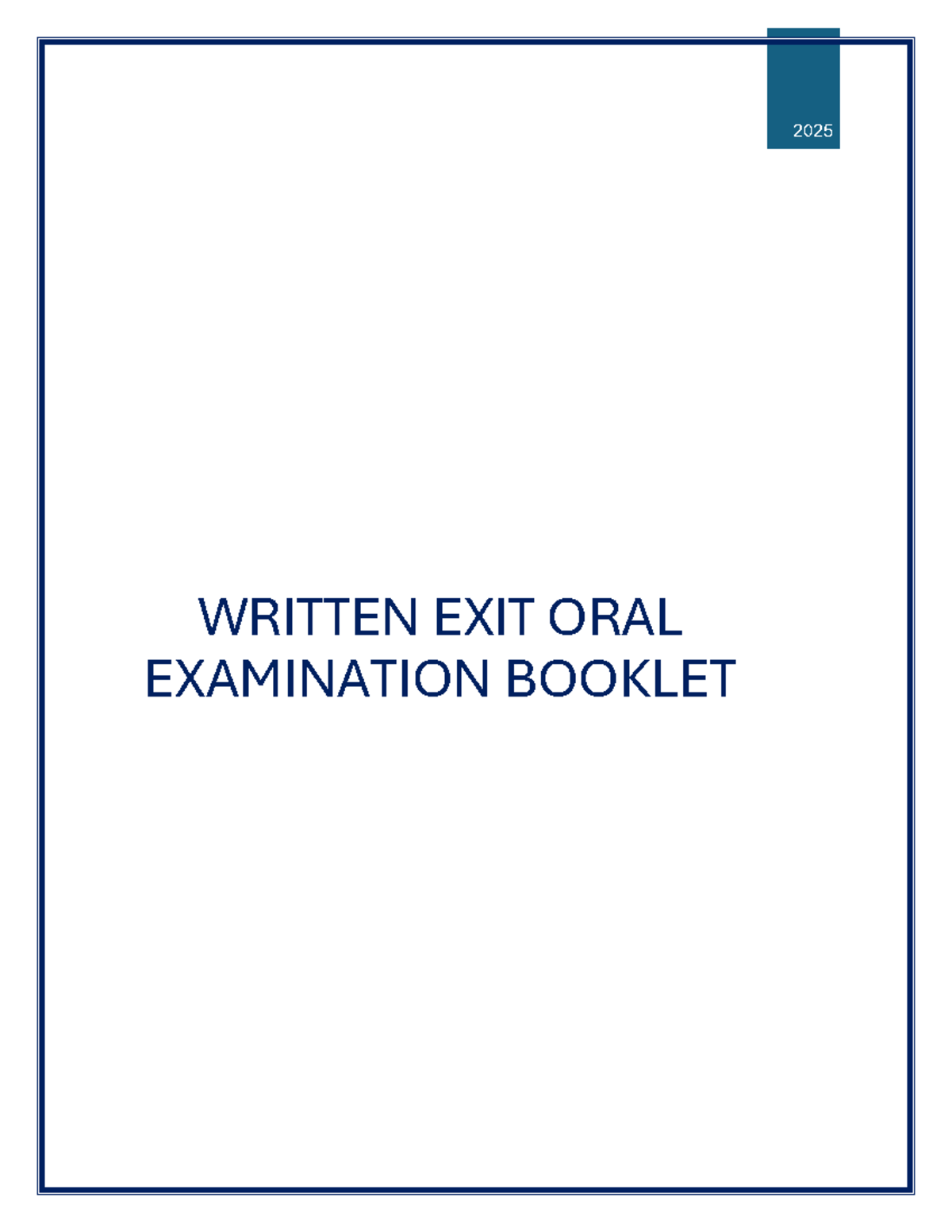 NCLEX Written Exit Oral Examination Booklet & Guidelines - 2025 WRITTEN ...