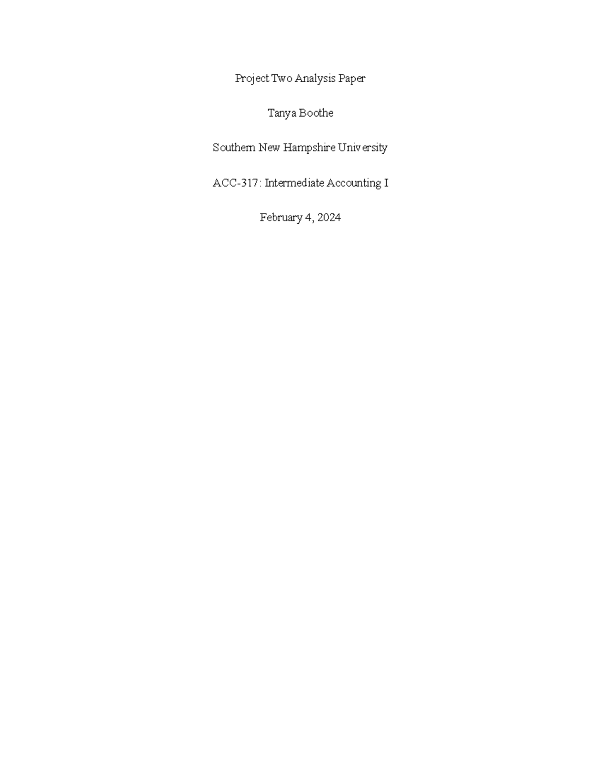 ACC317 Project Two: Analysis of Property, Plant, and Equipment - Studocu