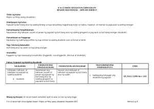 ARTS-III Q1 -MELC- Based-DLP - SEMI-DETAILED LESSON PLAN IN ARTS Daily Lesson Plan (DLP) DLP No ...