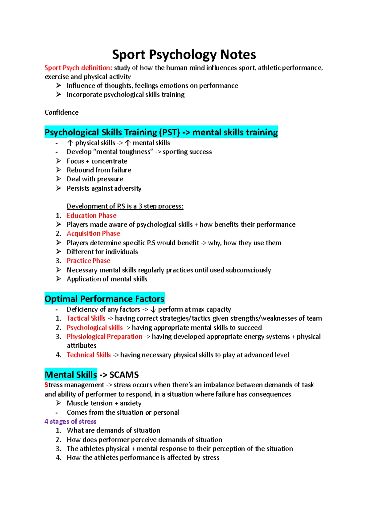 Carron's model - Lecture notes 4 - Carron’s model – PELT 4 factors that ...