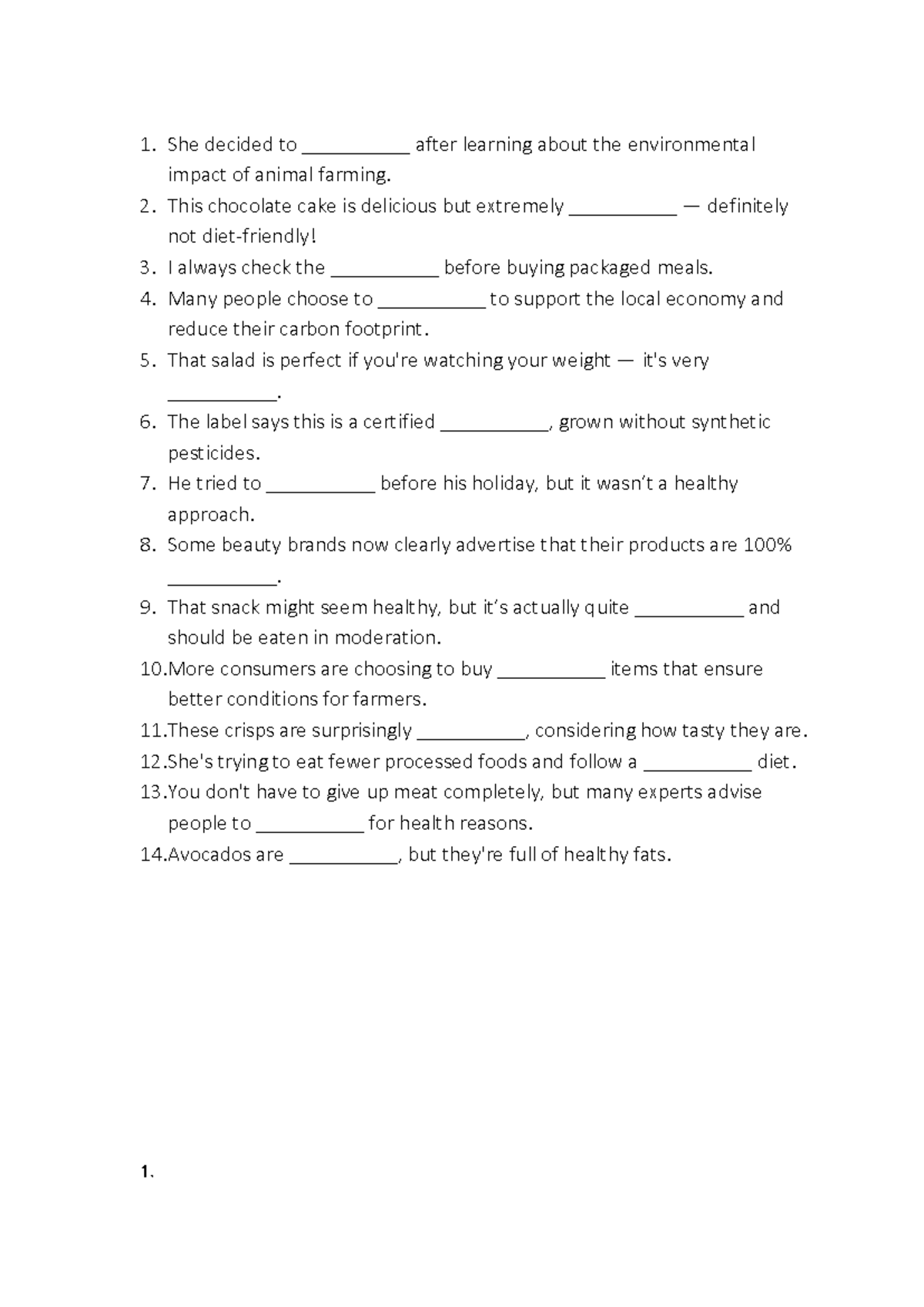 Impulse 4 Unit 3 Vocabulary: Food Choices & Health Impacts - Studocu
