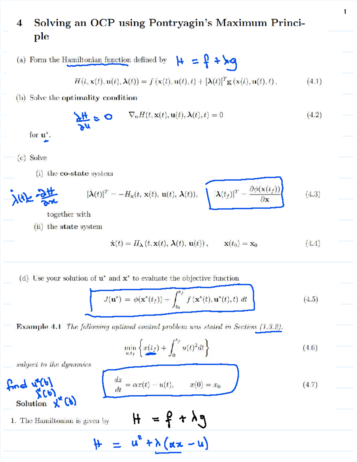MAT312 Lesson 27: Solving Optimal Control Problems (OCP) - Studocu