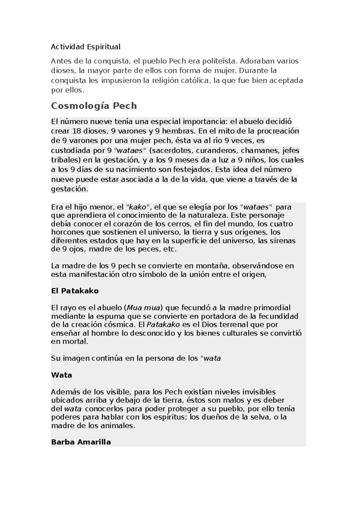 Resumen Cultura y Economía de los Pech - Antropología CS101 - Studocu