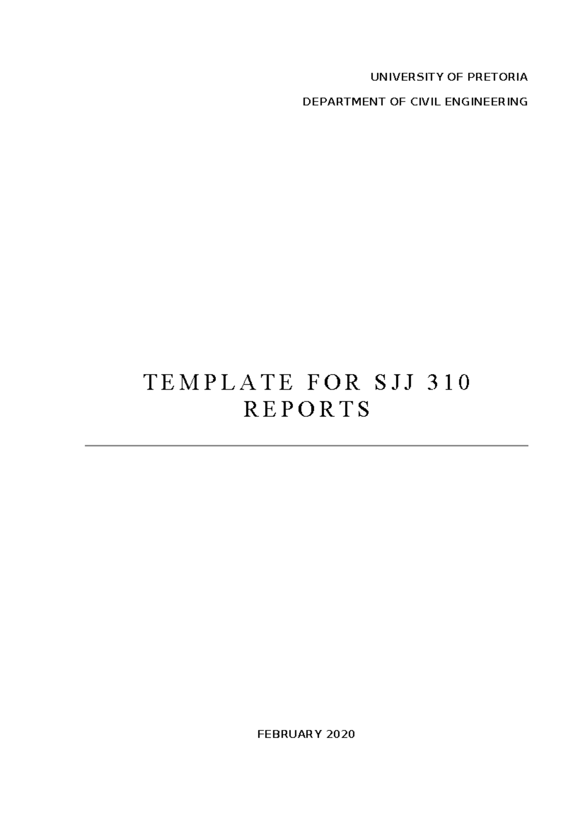SJJ310 Civil Engineering Report Writing Template - 2020 Edition - Studocu