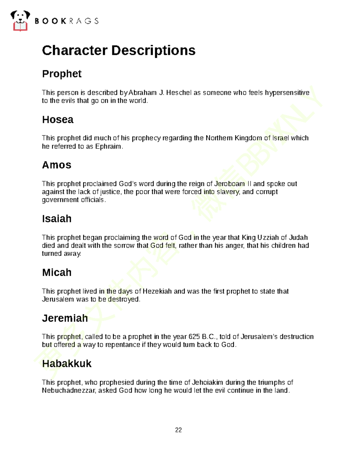 The-prophets-lessonplan (1) 22 - Character Descriptions Prophet This ...