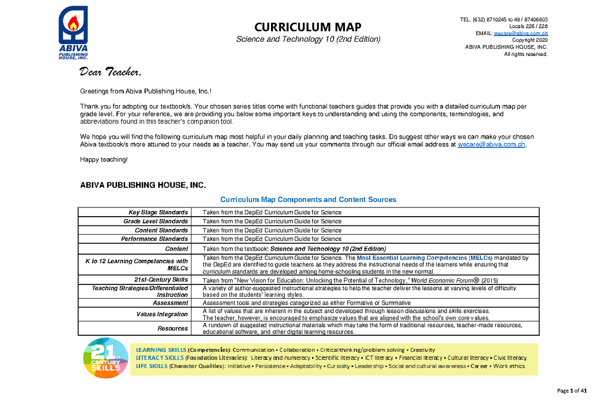 Science 10 Curriculum Map Notes - 2nd Edition Overview - Studocu