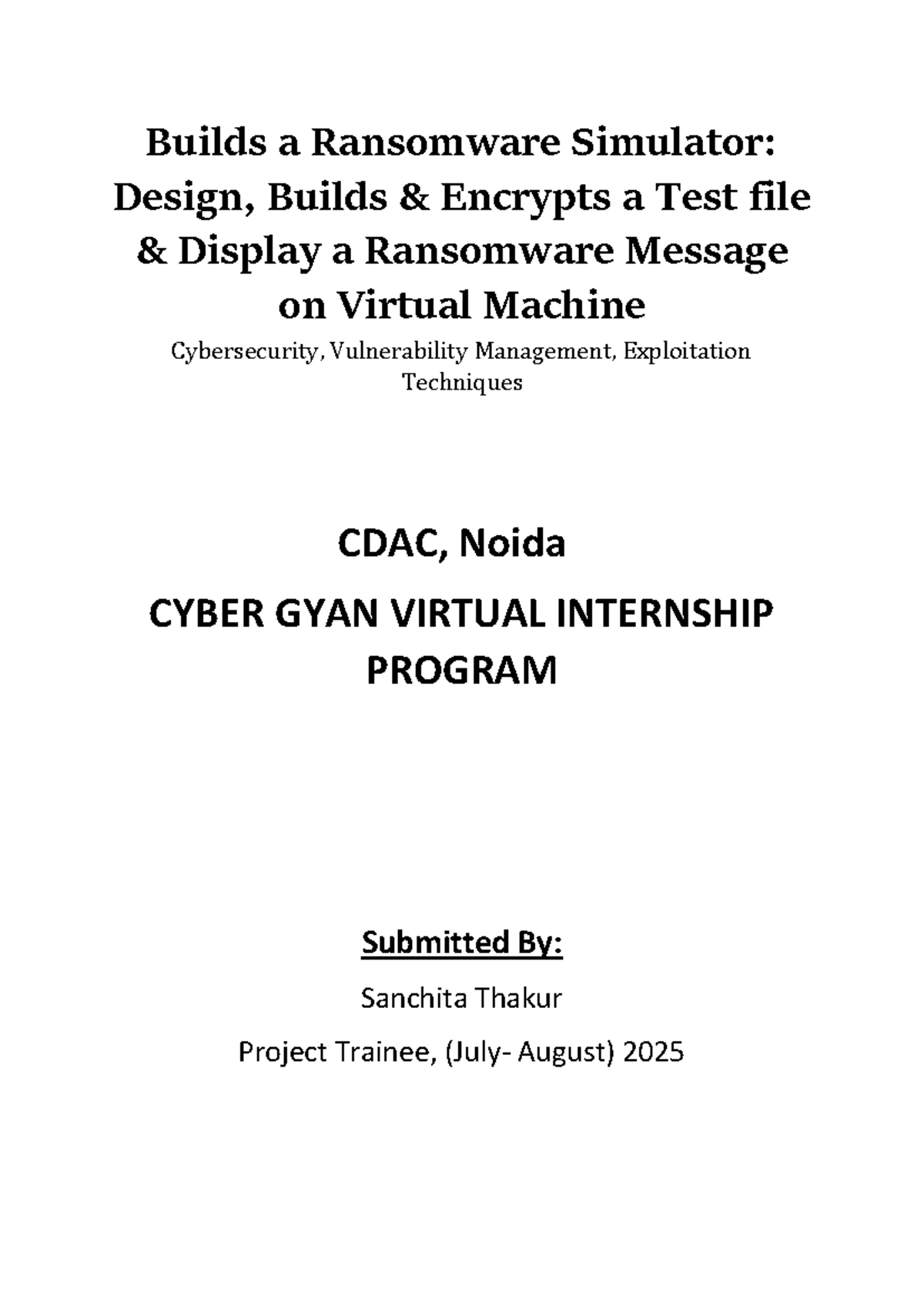 Ransomware Simulator Project: Design & Implementation Insights (CDAC ...