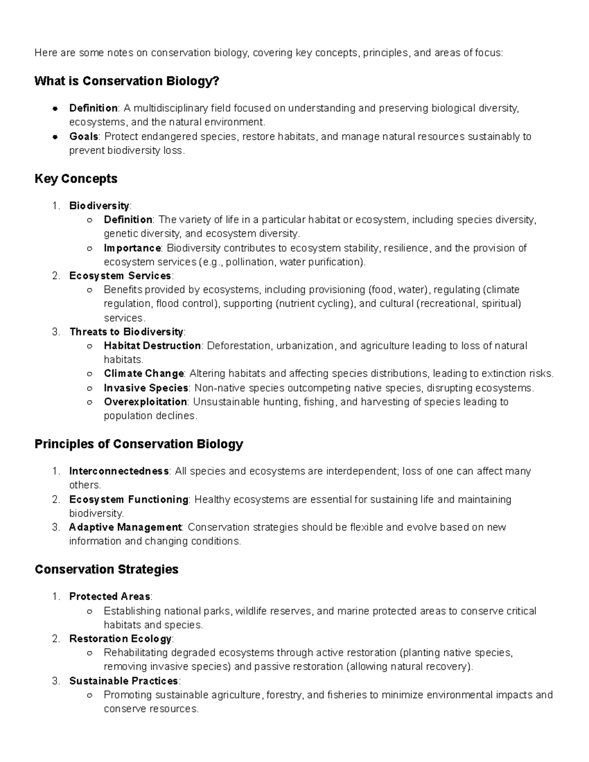Conservation Biology Lecture 1: Key Concepts & Principles Explained ...