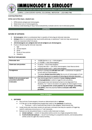 Immuno SERO LAB M1 - IMMUNOLOGY & SEROLOGY LABORATORY - MIDTERMS ...