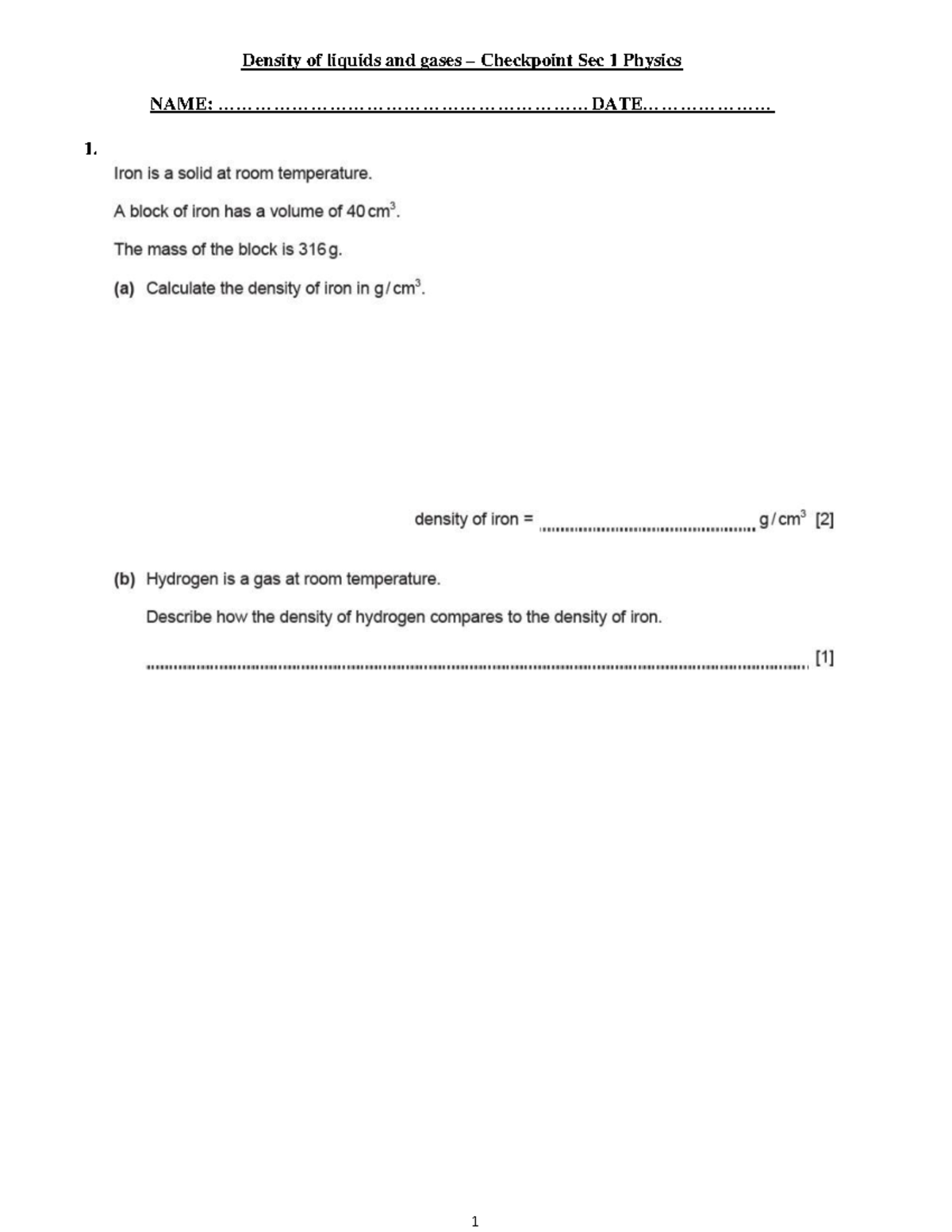 2023-2-Density-of-liquids-and-gases-checkpoint sec 1 Progression-stage ...