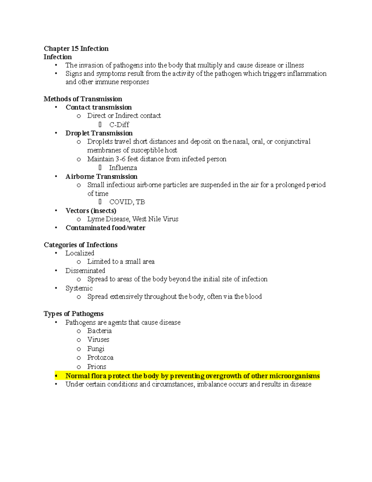 Chapter 15: Infection - Pathogens, Transmission, and Management - Studocu