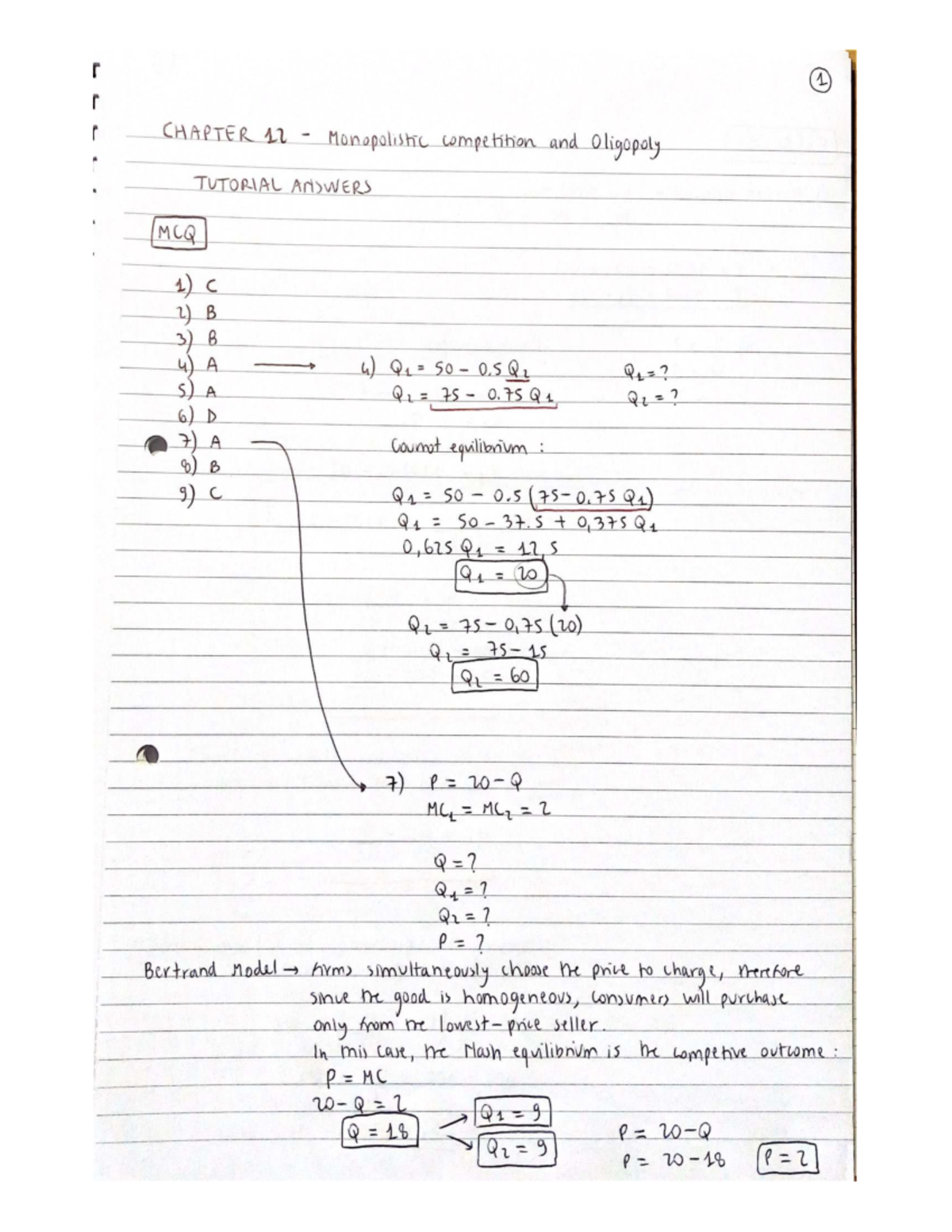 Tutorial Chapter 12 Solutions: Monopolistic Competition & Oligopoly ...