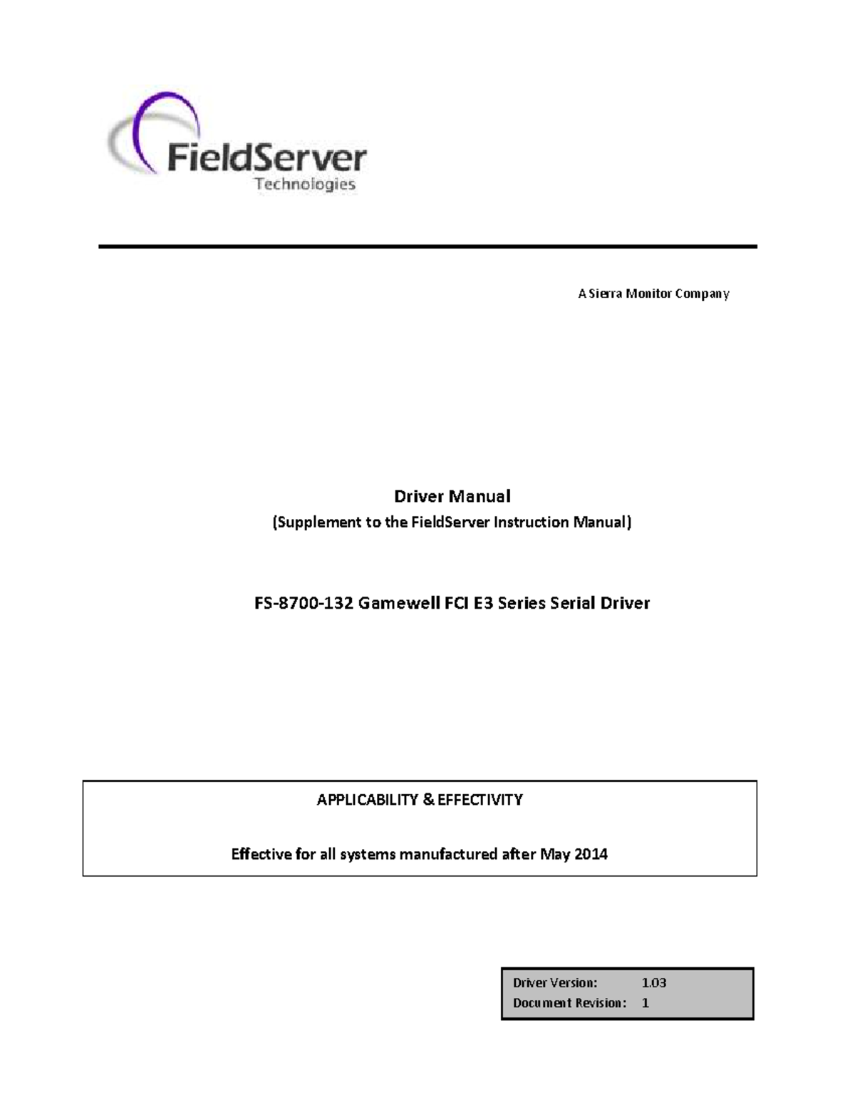 Gamewell FCI E3 Series Driver Manual (FSDriver 8700 132) - Studocu