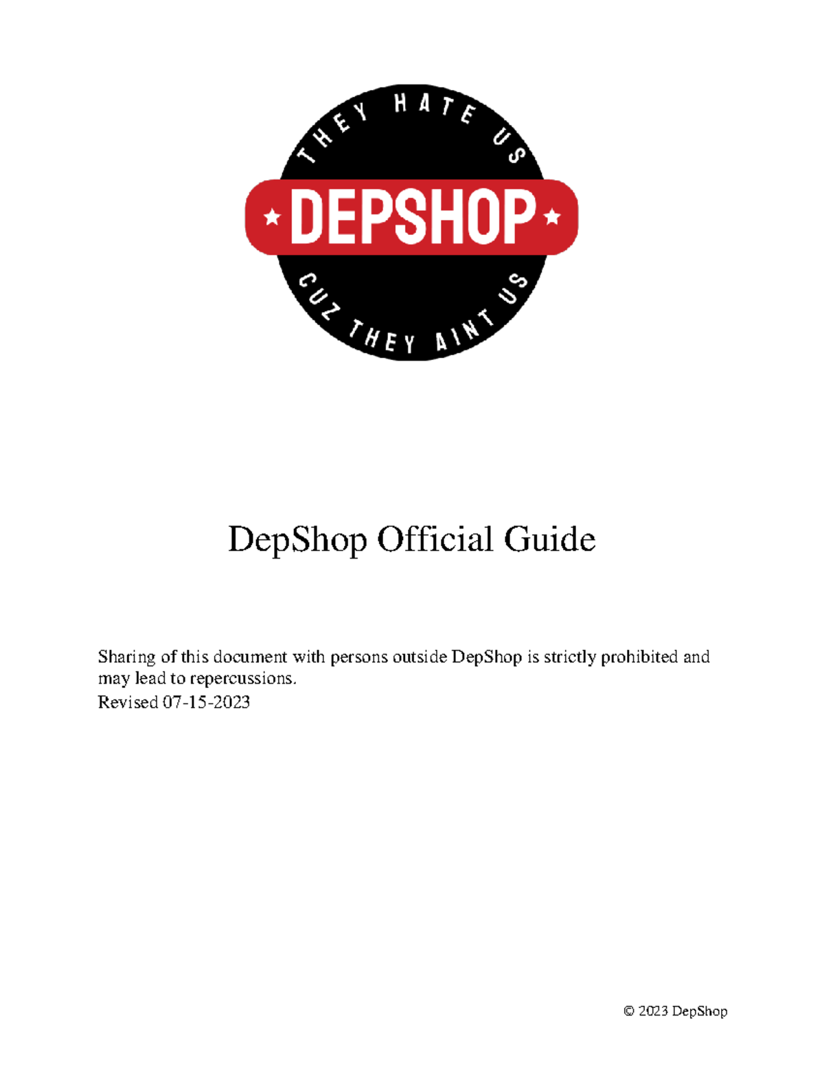 DepShop Support Guide: Essential Setup Instructions (Rev. 07-15-23 ...