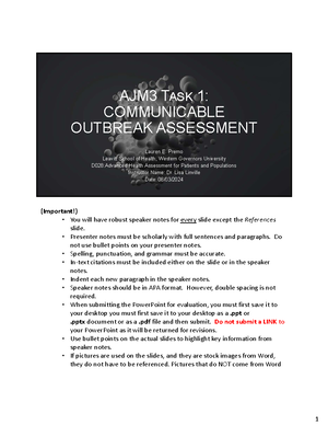 WGU D028 AJM3 Plague Outbreak Simulation: Crab Apple Valley ...