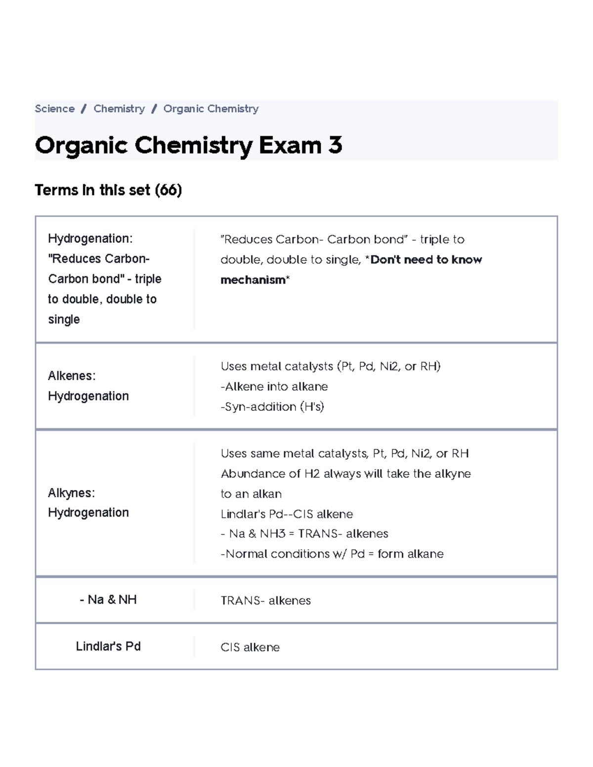 Organic Chemistry Exam 3 Flashcards - Key Concepts Review - Studocu