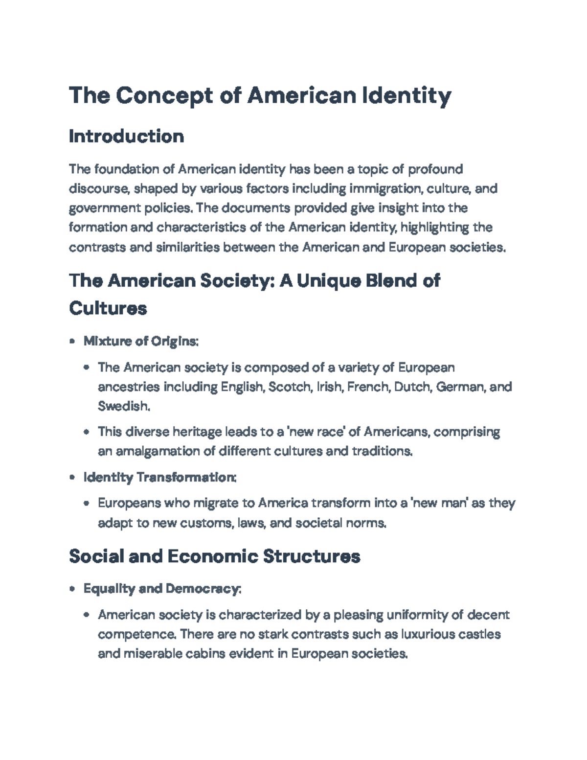 The Concept of American Identity: Origins, Society, and Transformation ...