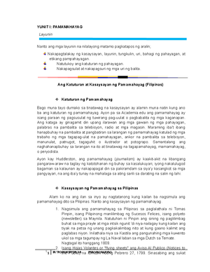 FIL-106 Reviewer - UGNAYAN NG WIKA, KULTURA AT LIPUNAN Inihanda nina ...