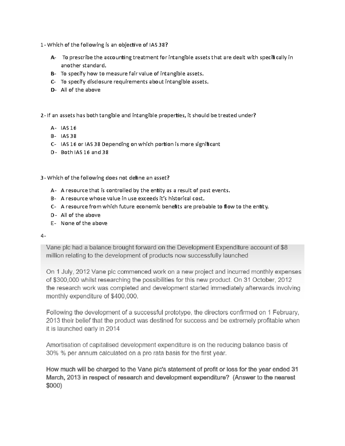 IAS 38 Final Exam Practice Questions and Answers - Studocu