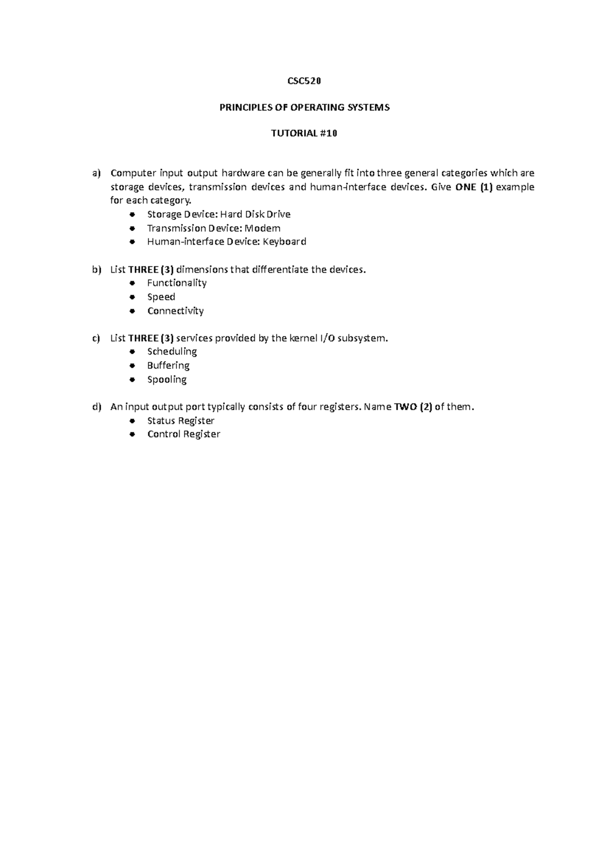 CSC520-Tutorial 10 Aina - CSC PRINCIPLES OF OPERATING SYSTEMS TUTORIAL ...