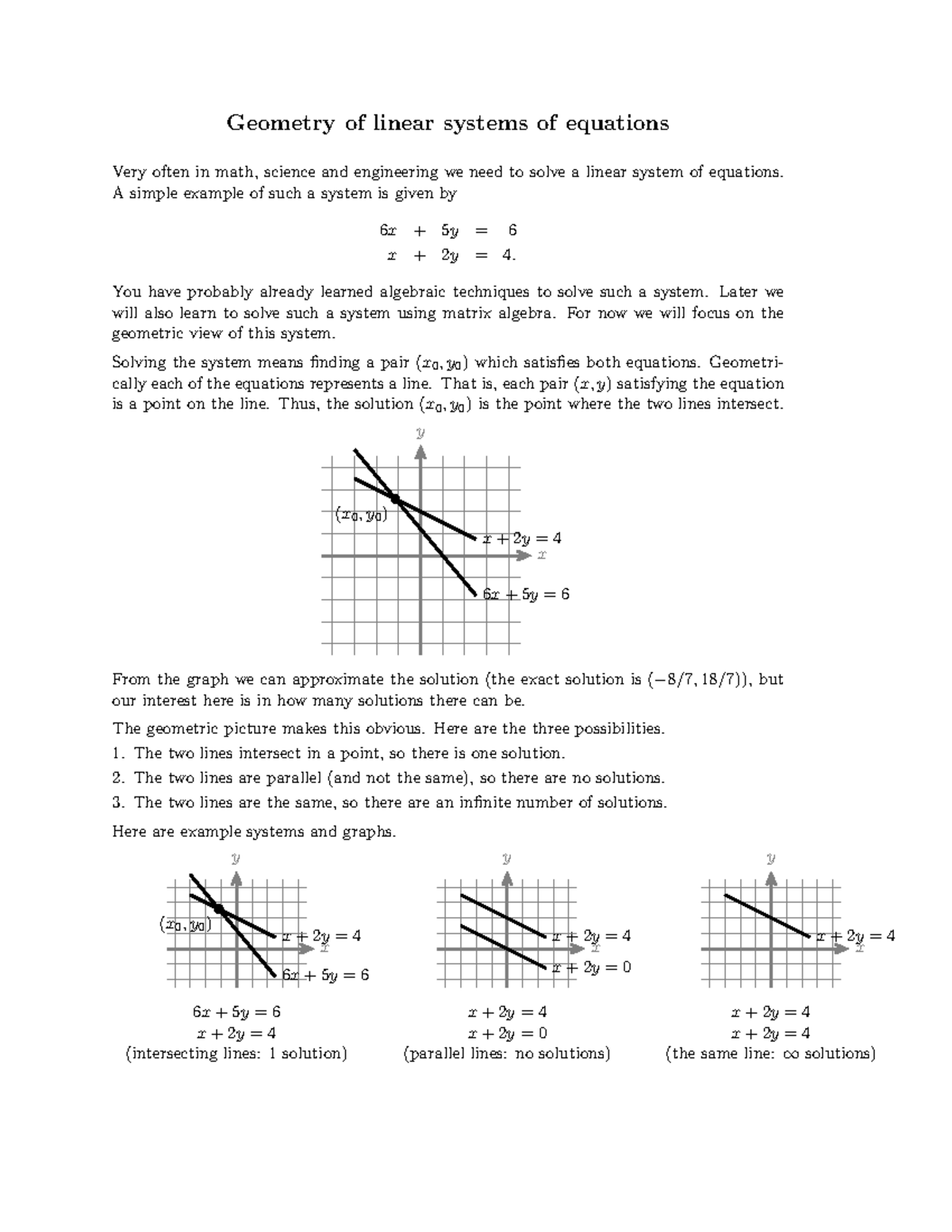 Session 13 - Geometry of Linear Systems and Planes - Studocu