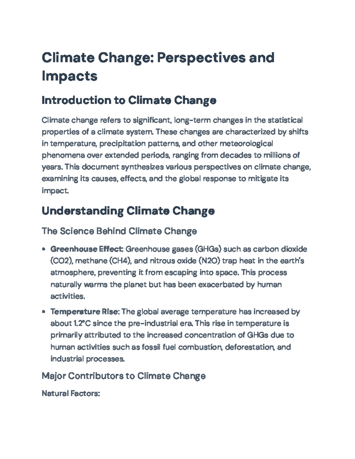 Climate Change: Causes, Impacts, and Global Responses - Climate Change ...