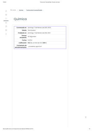 Puntos extra 4 autocalificable Revisión del intento - - Studocu