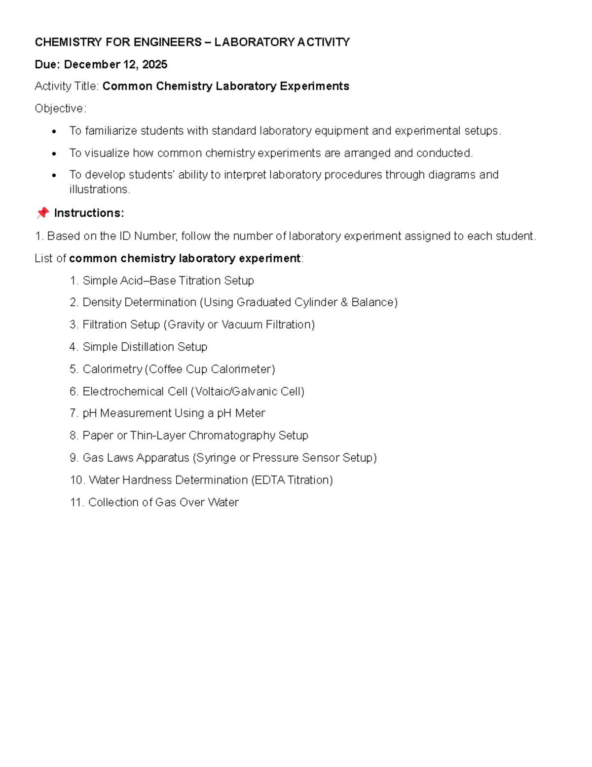 CE 113 Lab Final: Common Chemistry Experiments Guide - Studocu