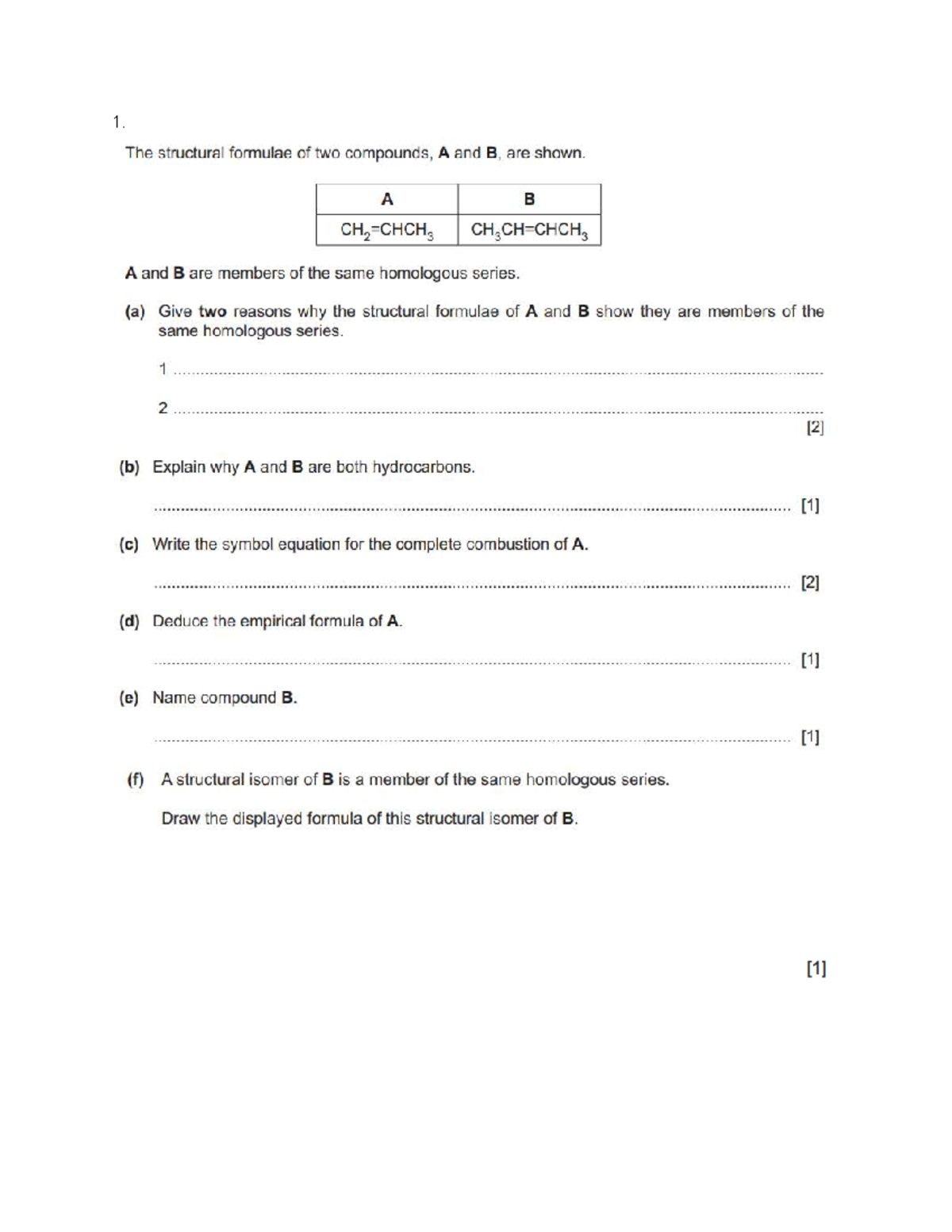 MYP 5 Worksheet: Organic Chemistry & Polymer Structures - Studocu